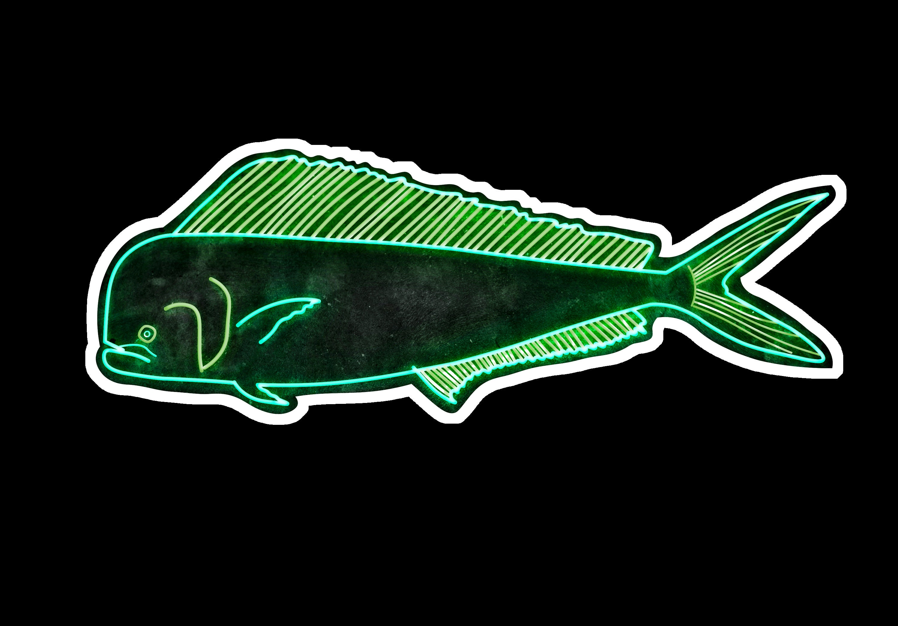 Mahi Mahi Dolphin Dorado Neon Design Sticker - Etsy