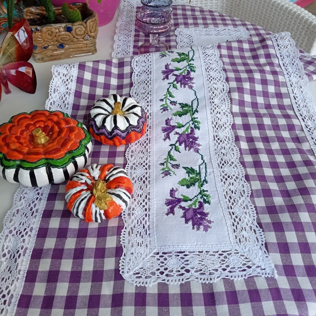 Cross Stitch Traditional Pattern Table Runner Handmade - Etsy