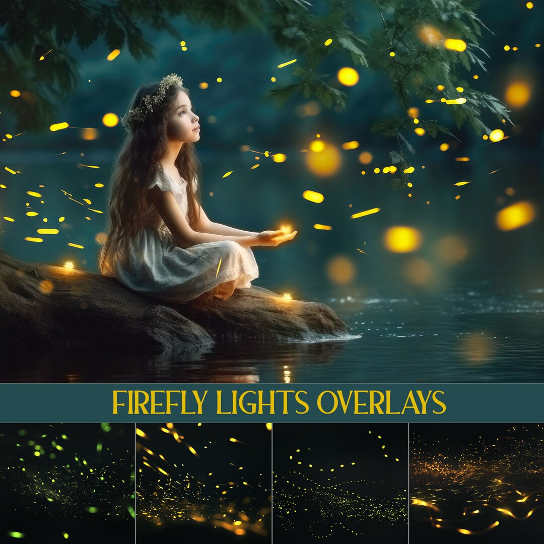 45 Firefly Lights Overlays, Magic Firefly Trails Texture for Photoshop ...