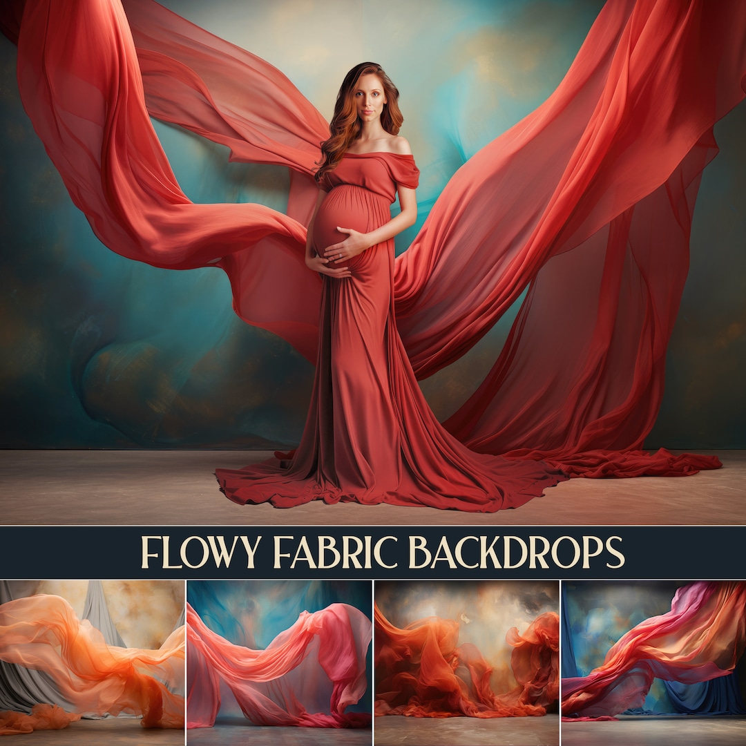 30 Digital Flowy Fabric Backdrops, Studio Portrait Backgrounds for ...