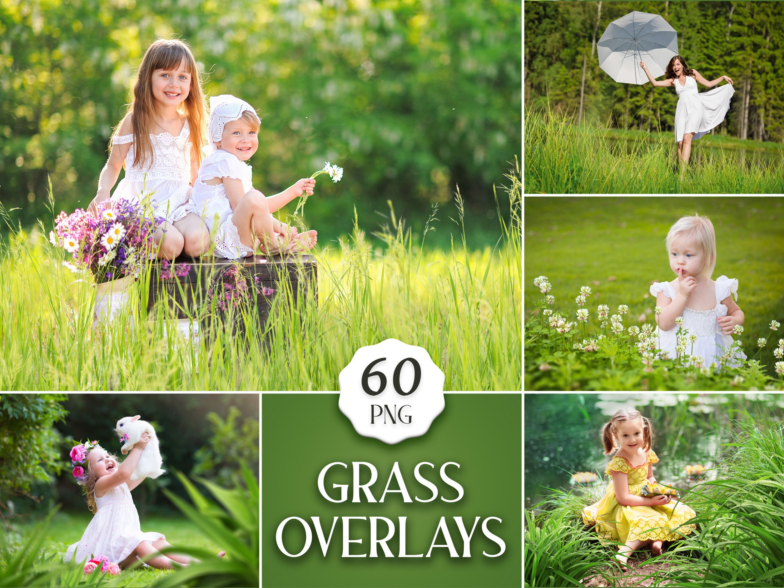60 Grass Overlays Green Grass Photoshop Textures Summer - Etsy