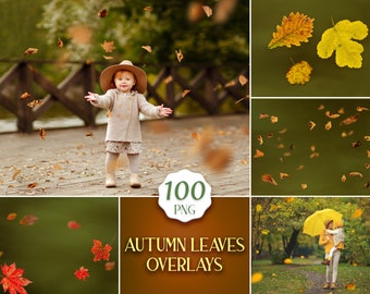 100 Autumn Leaves Photoshop Overlays Falling Leaves Autumn - Etsy