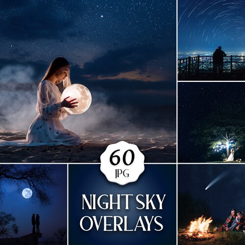 Night Sky Overlays Moon Overlays Photoshop Overlay Starry - Etsy Canada