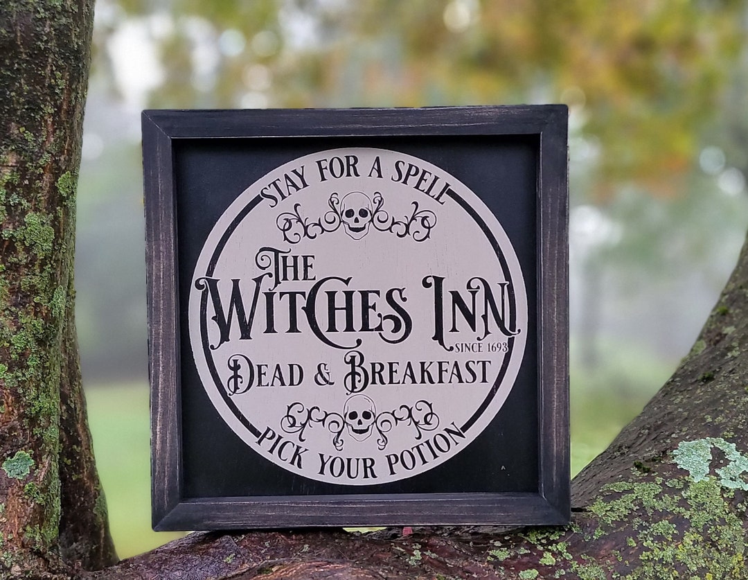 THE WITCHES INN | Halloween Sign | Wood Sign | Farmhouse Halloween Sign ...