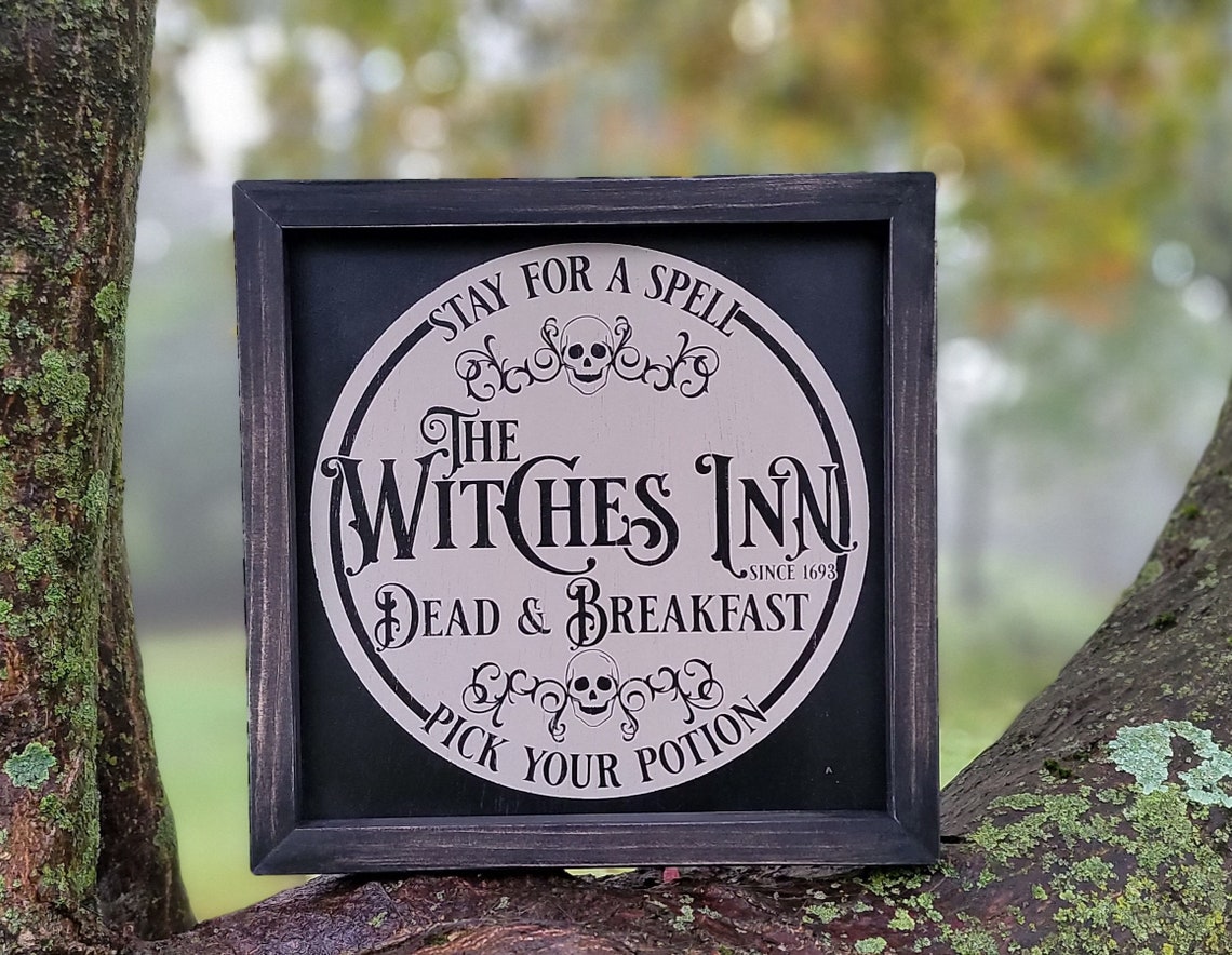 THE WITCHES INN | Halloween Sign | Wood Sign | Farmhouse Halloween Sign ...