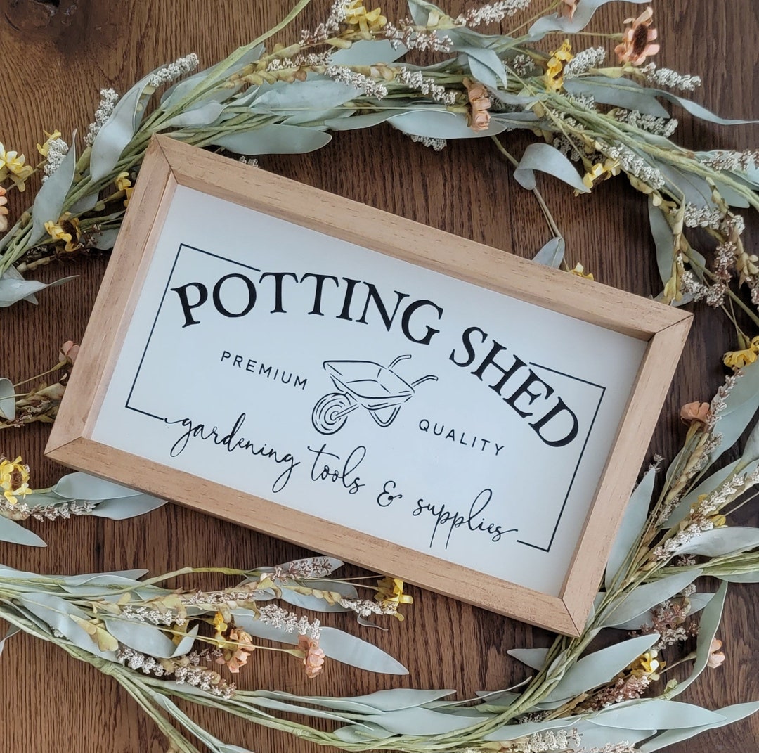 Handmade Potting Shed Wood Sign: Farmhouse Garden Decor - Etsy