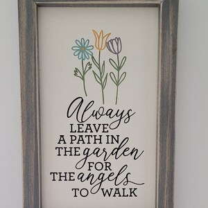Garden Path, Angel Garden Sign, Garden Angel Flower Sign, Spring Summer ...