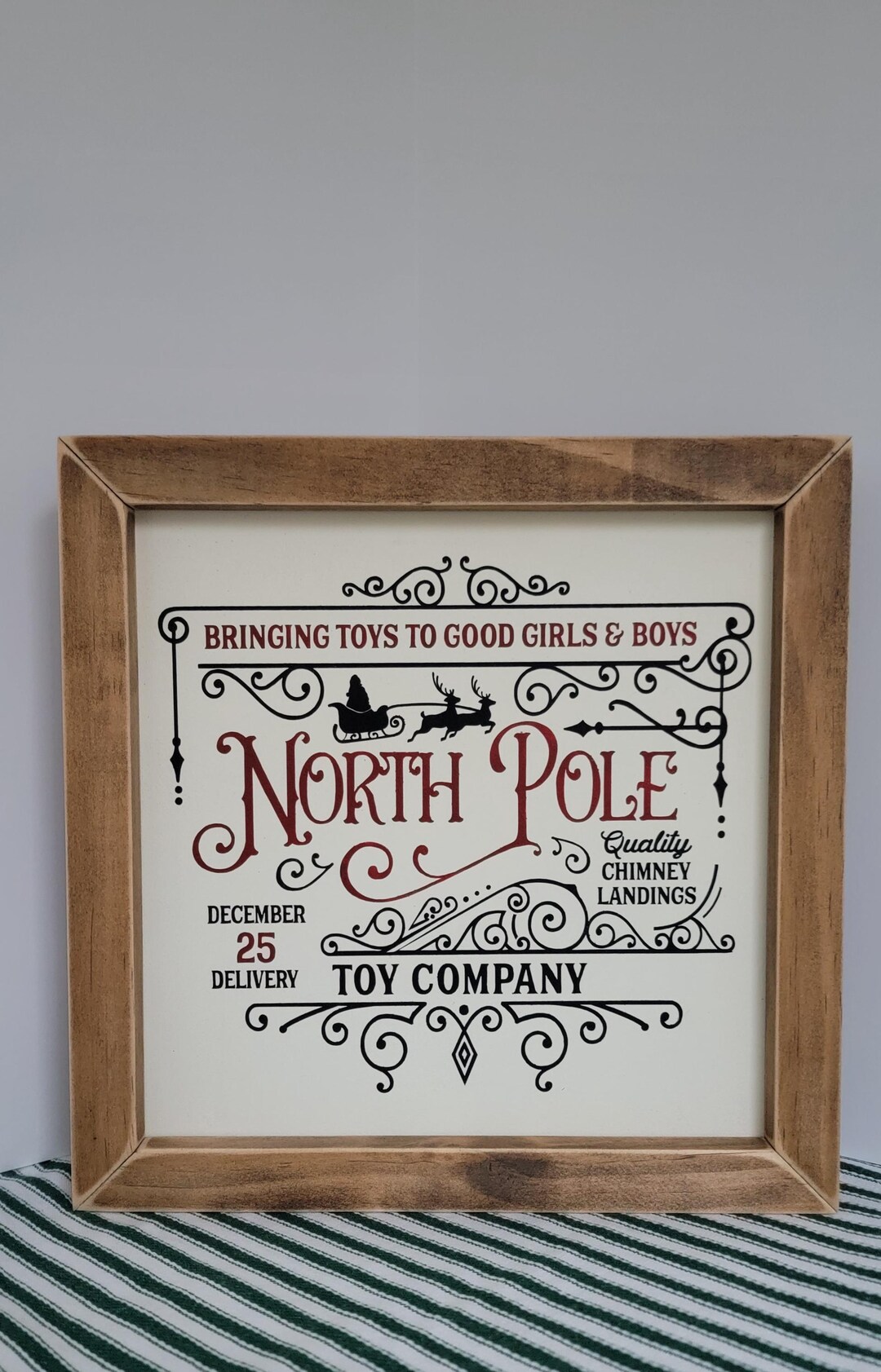 North Pole Toy Co. Christmas Wood Sign - Etsy