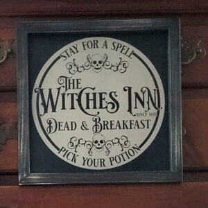 THE WITCHES INN | Halloween Sign | Wood Sign | Farmhouse Halloween Sign ...