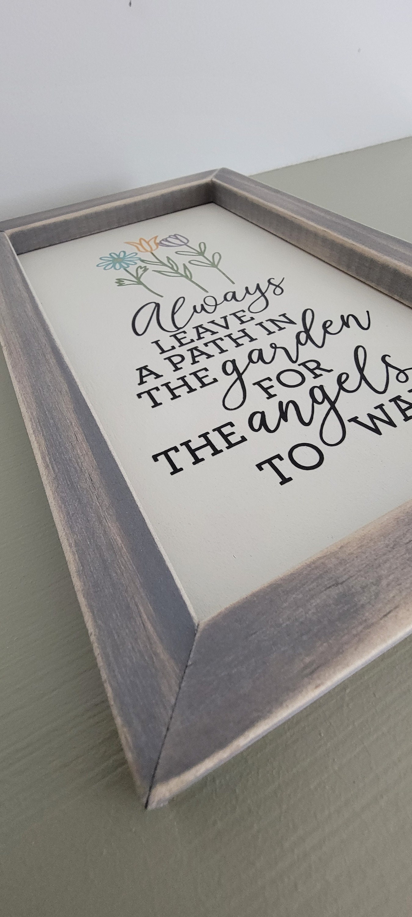 Garden Path, Angel Garden Sign, Garden Angel Flower Sign, Spring Summer ...
