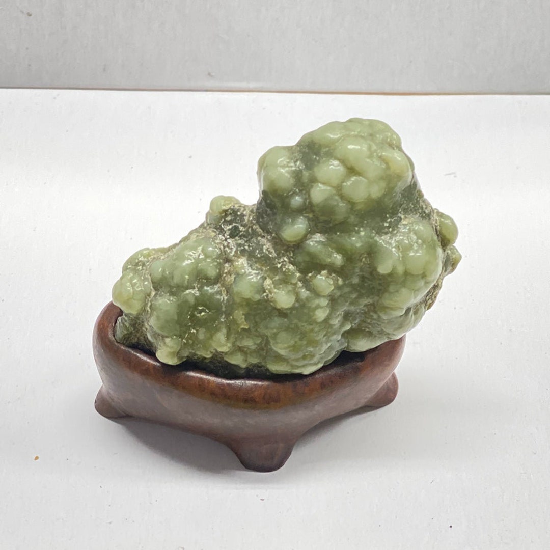 Botryoidal Jade Stone With Old Growth Redwood Base - Etsy