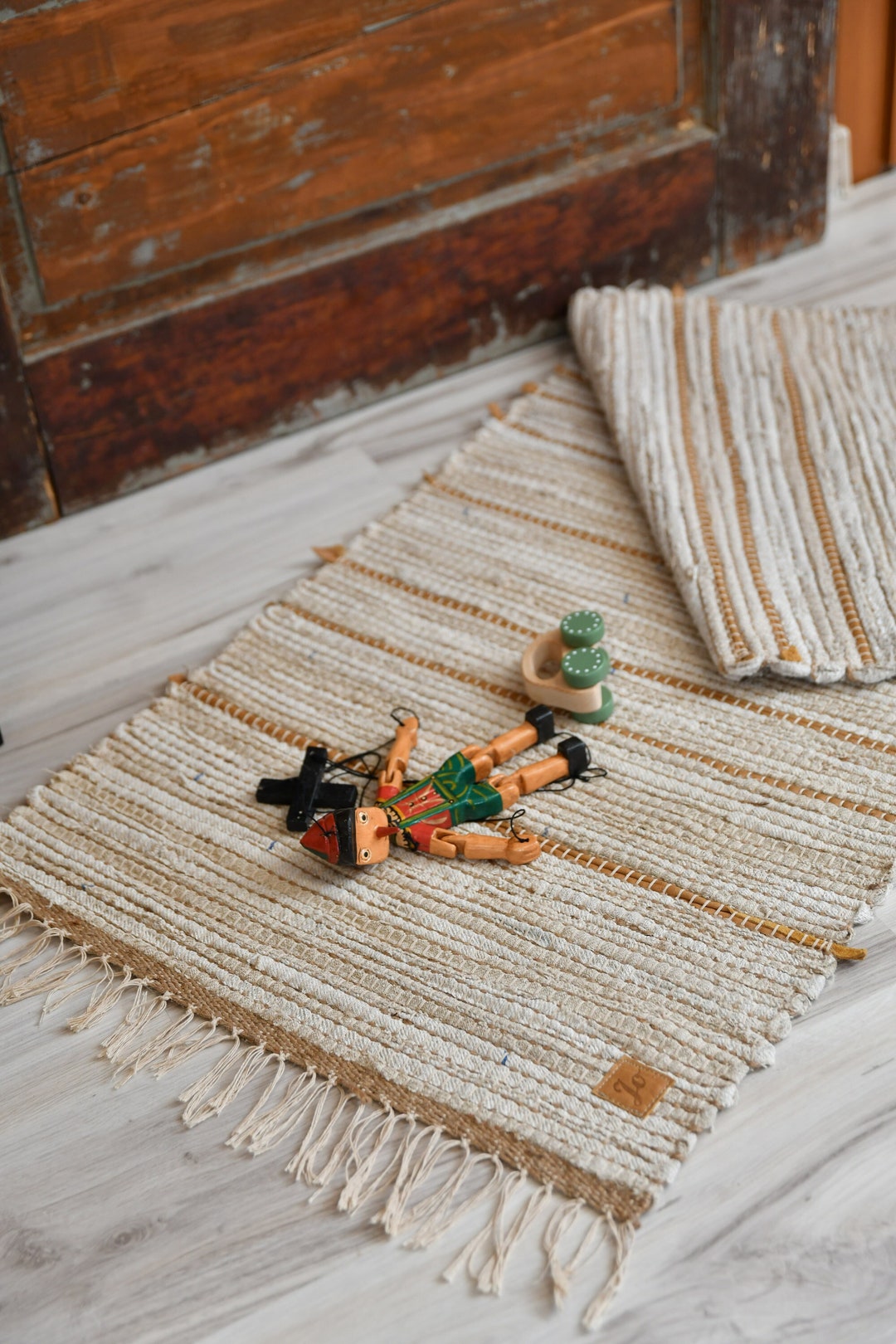 Hemp Runner / Leather Rug Runner / Women Leather Runner / Handwoven ...