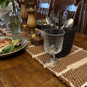 100% Leather Table Runner - Handmade Upcycled Brown Table Cover ...