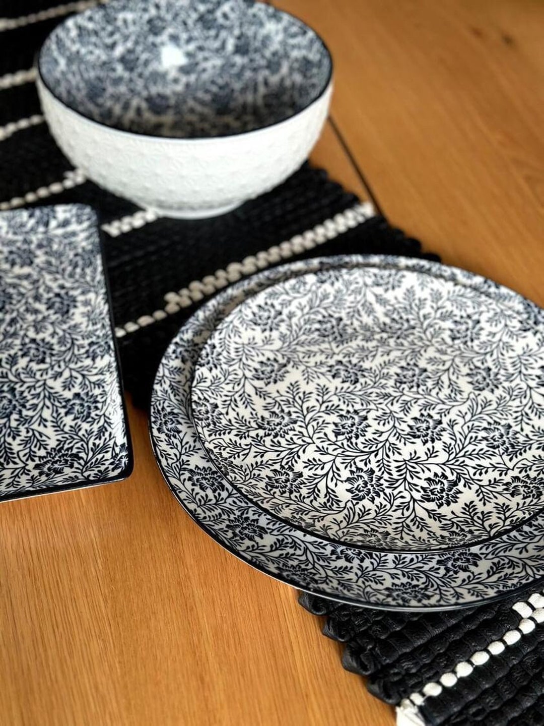 Leather Table Runner - Handmade Upcycled Black Table Cover - Leather ...