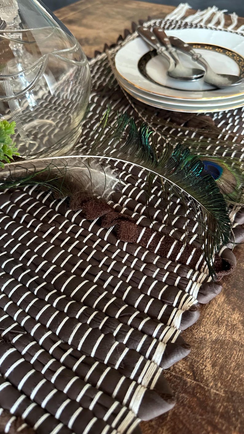 100% Leather Table Runner - Handmade Upcycled Brown Table Cover ...