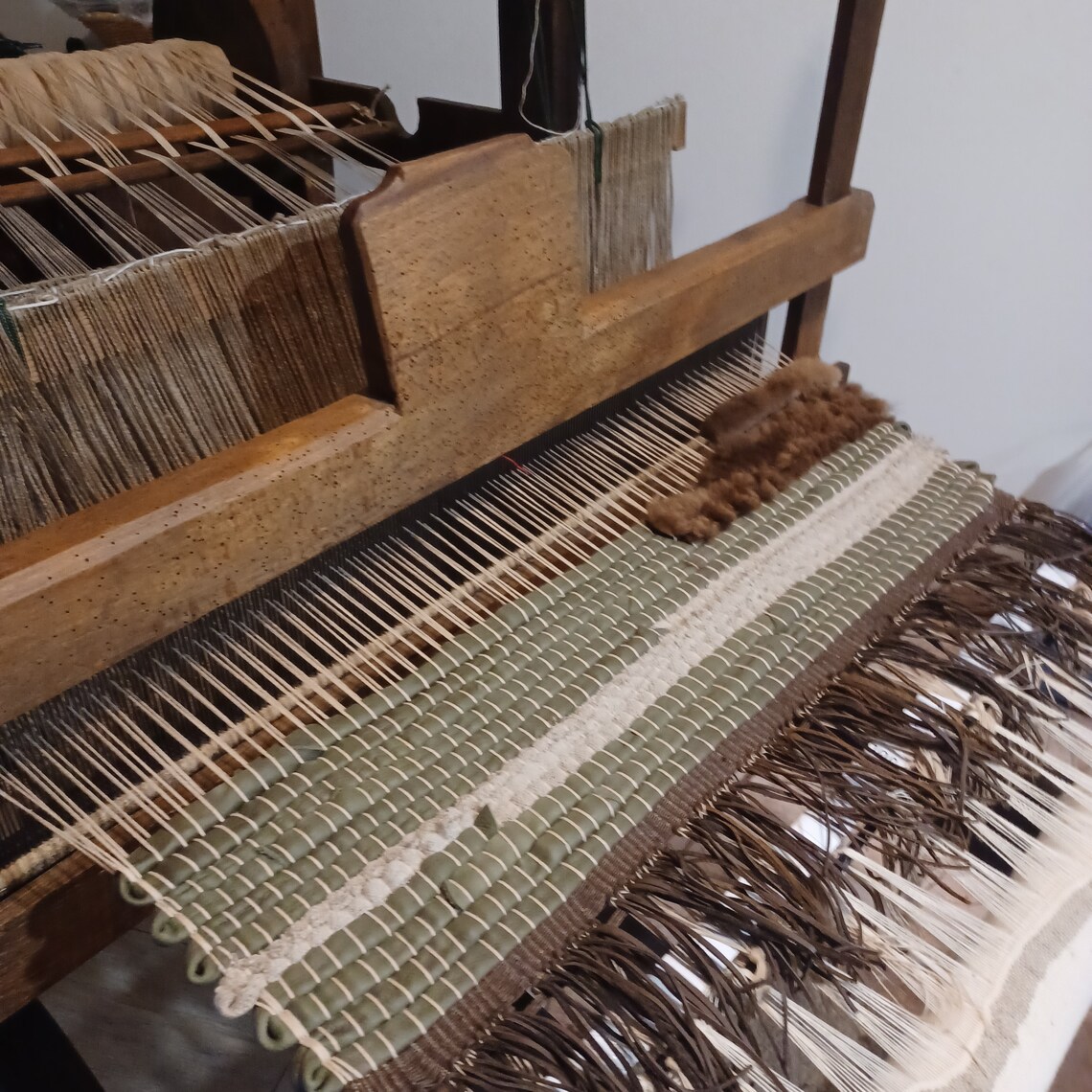 Leather Rug With Hair for Hunter / Hunter Carpet / Handwoven Natural ...