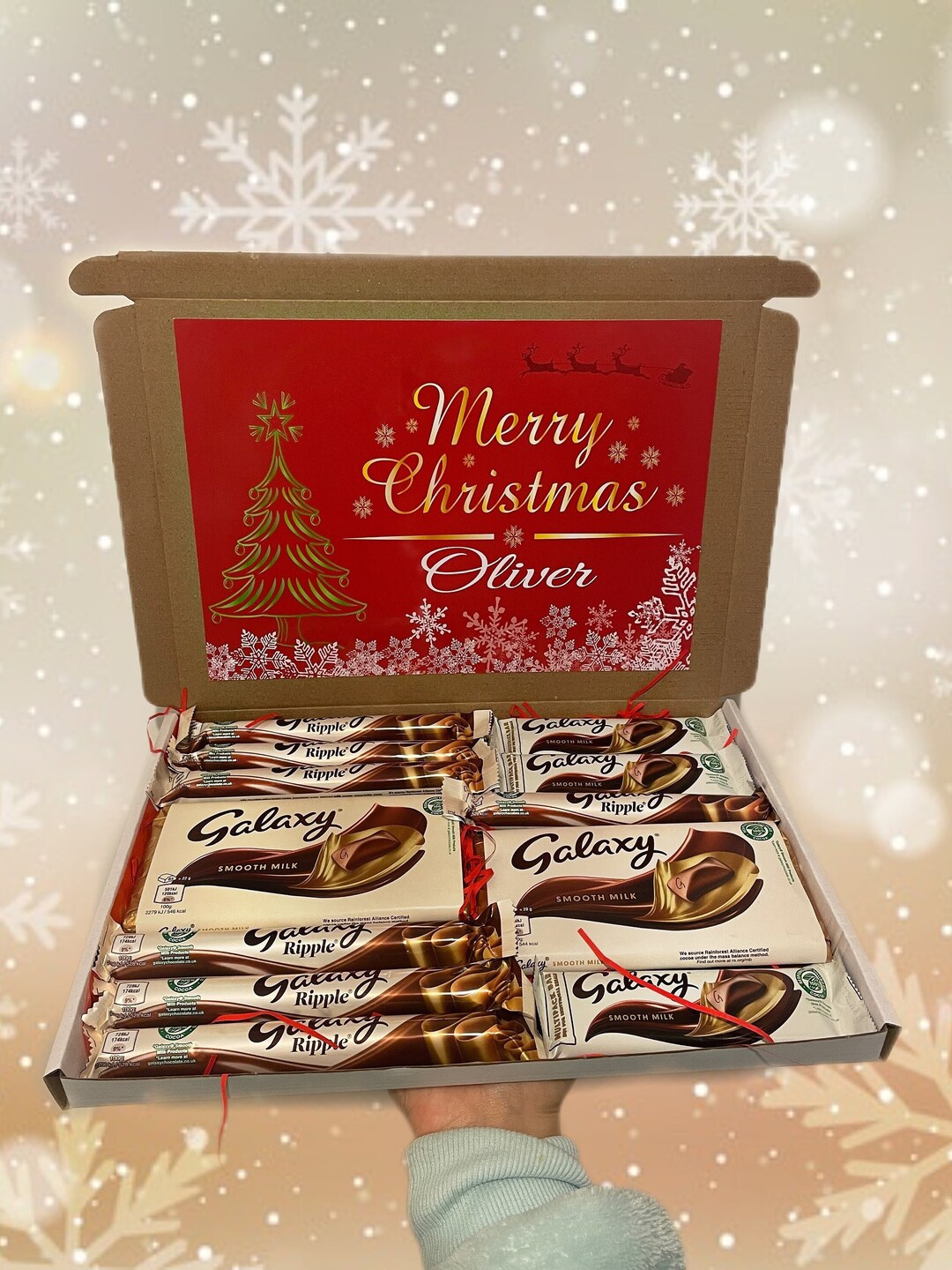 Christmas Personalised Galaxy Chocolate Gift Box | Galaxy Personalised ...