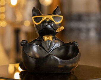 Bulldog Statue Bowl - Etsy