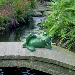 Large Frog Statue, Large Garden Sculpture, Cute Frog Decor, Garden Home ...