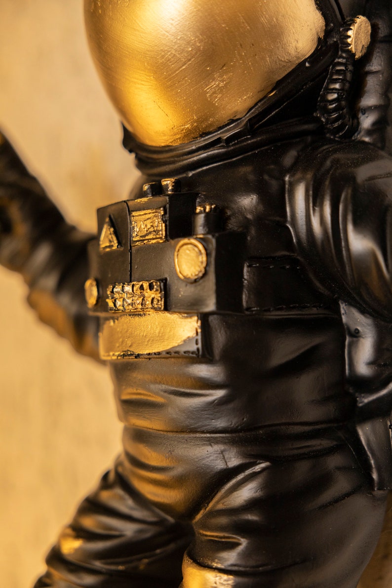 Black Spaceman Sculpture Gold Astronaut Statue Wall Statue - Etsy