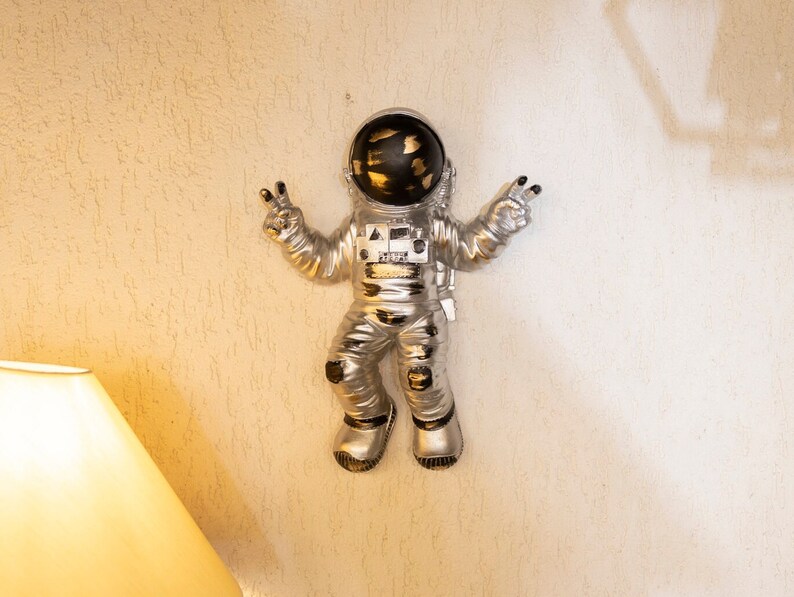 Black Spaceman Sculpture Gold Astronaut Statue Wall Statue - Etsy