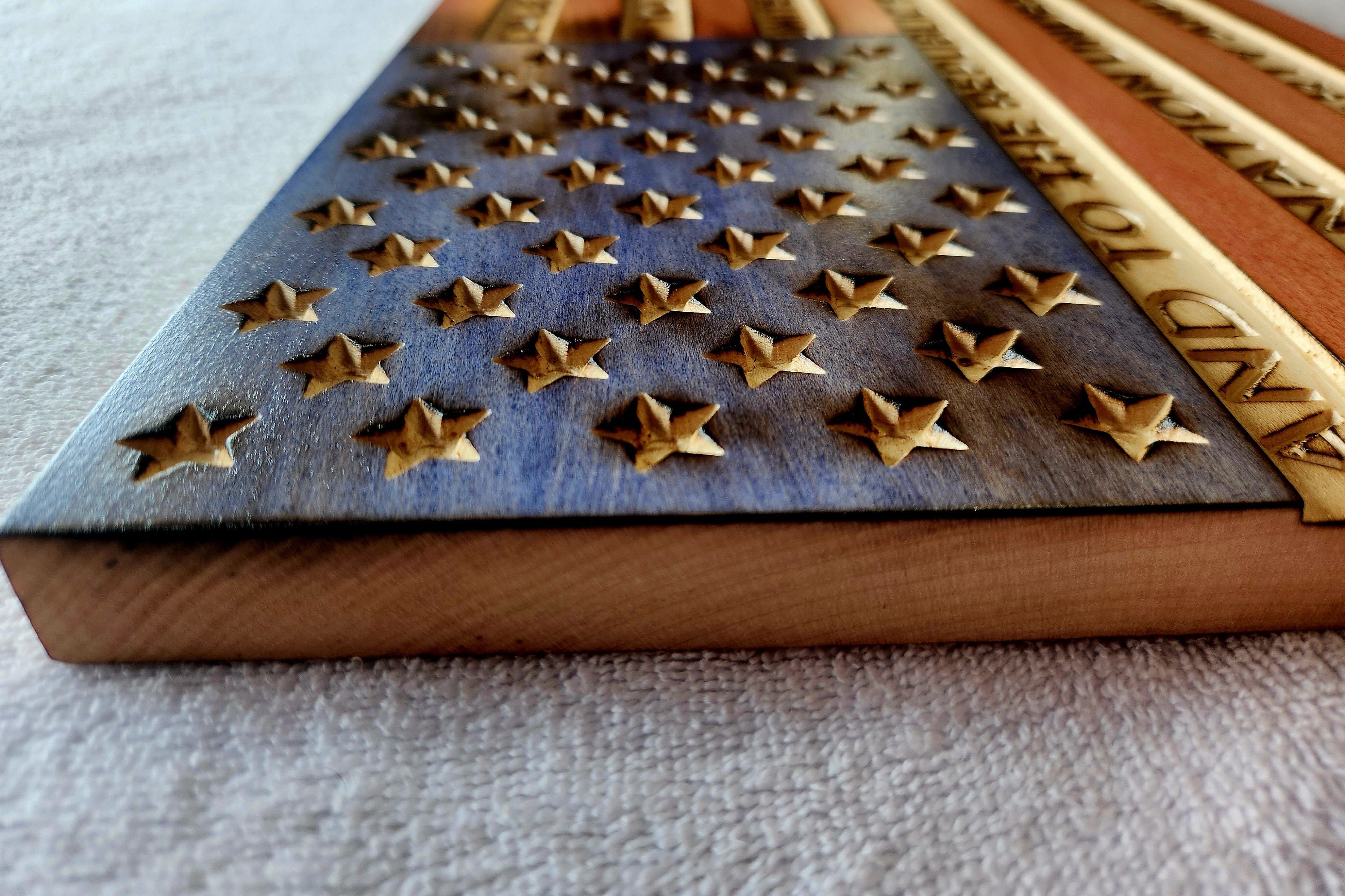 Rustic American Flag, Pledge of Allegiance, Solid Hardwood, Handmade in ...