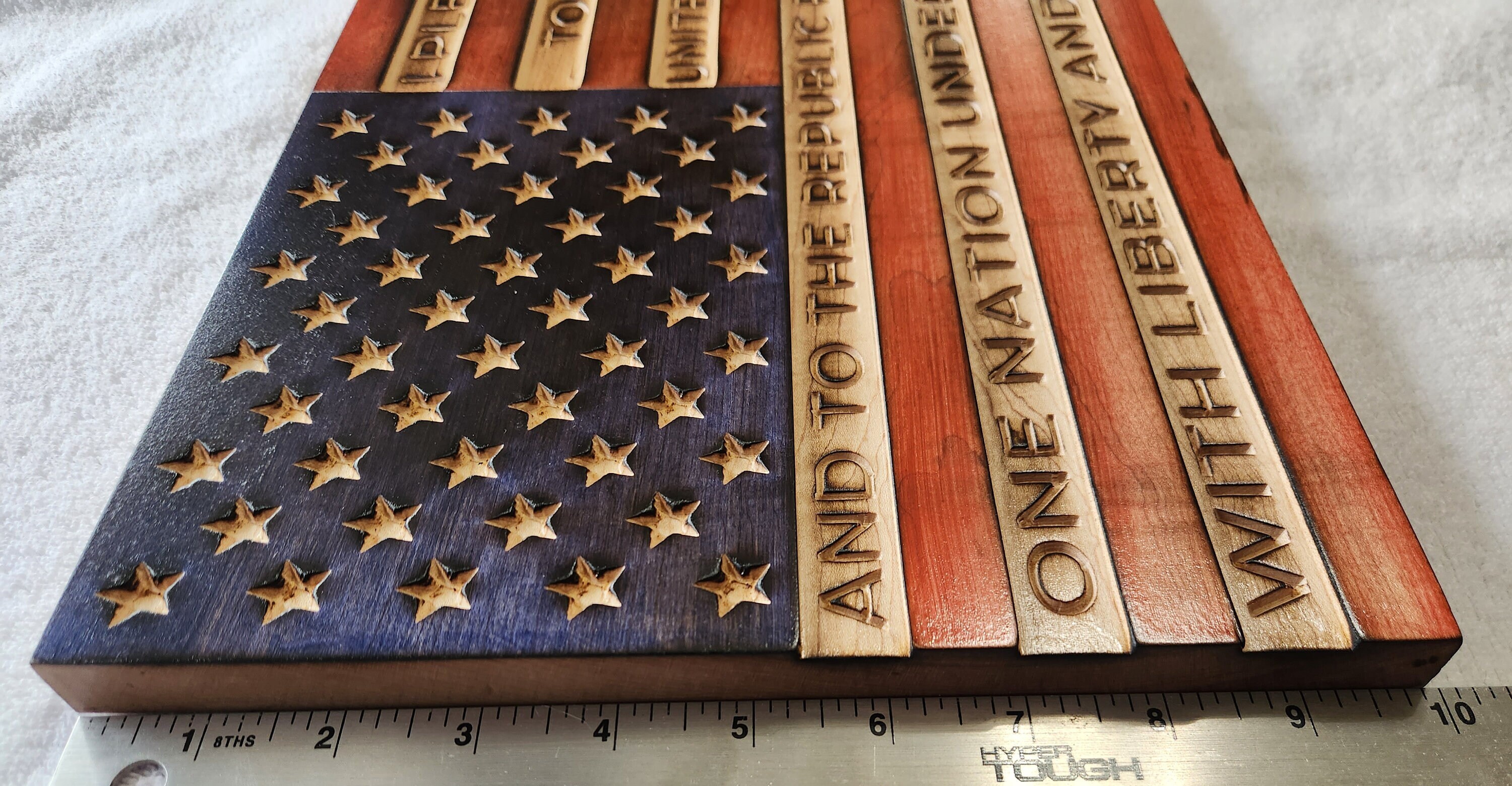 Rustic American Flag, Pledge of Allegiance, Solid Hardwood, Handmade in ...