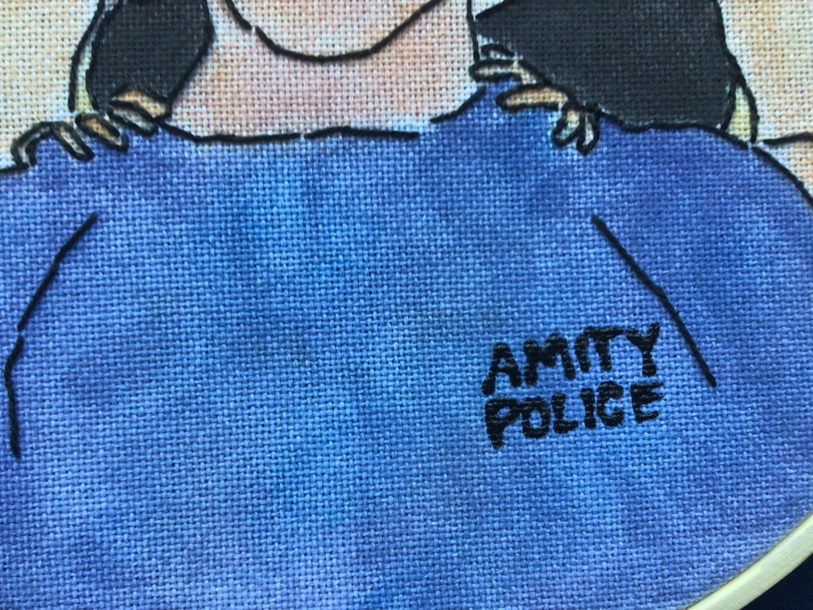 Beach Scene With Chief and Mrs. Brody From Shark Movie Jaws Embroidery ...
