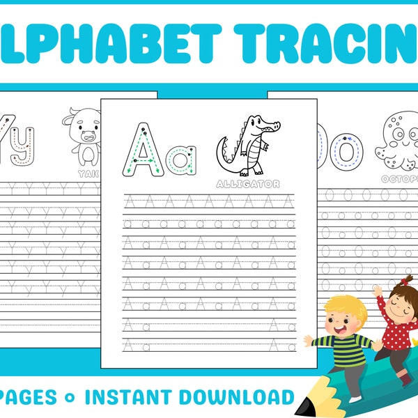 ABC Alphabet Tracing Worksheets Homeschool Preschool Kindergarten ...