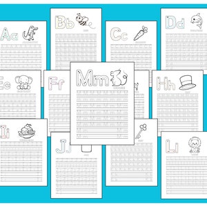 ABC Alphabet Tracing Worksheets Homeschool Preschool Kindergarten ...