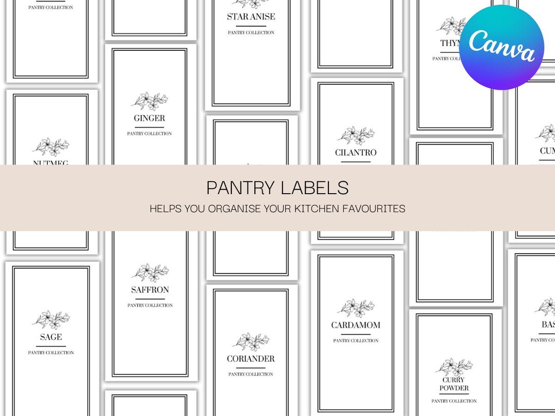Customizable Pantry Labels for Kitchen Organization | Editable Canva ...