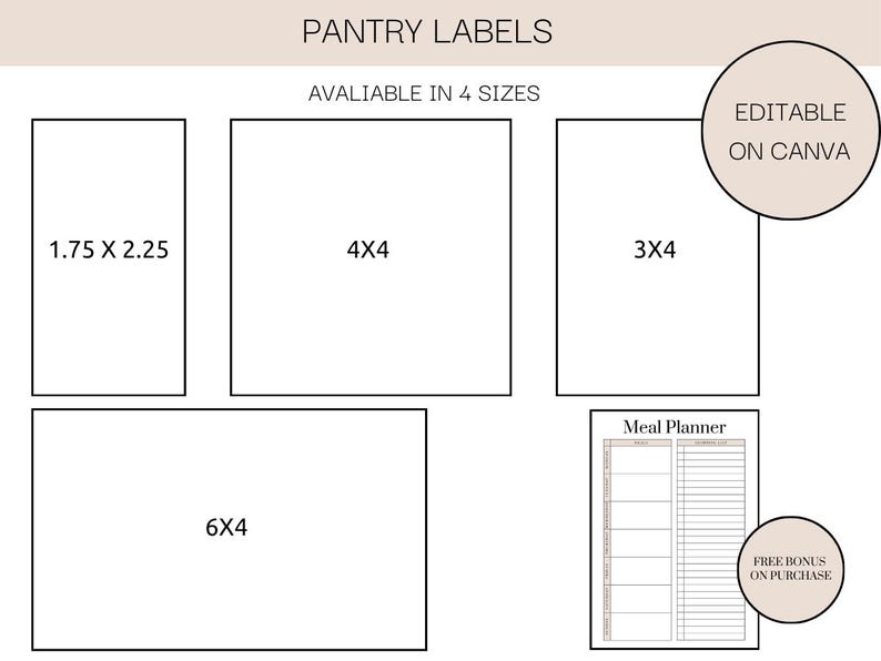 Customizable Pantry Labels for Kitchen Organization | Editable Canva ...