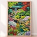 Spring in Japanese Garden, Illustration, Colorful Wall Art, Printable ...