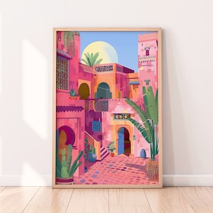 Kasbah Marrakech Illustration, Morocco Travel Art, DIGITAL DOWNLOAD - Etsy
