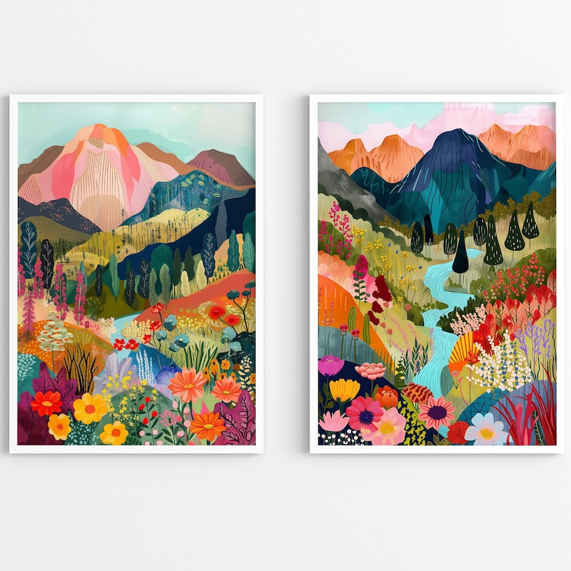 Abstract Mountain Art - Etsy