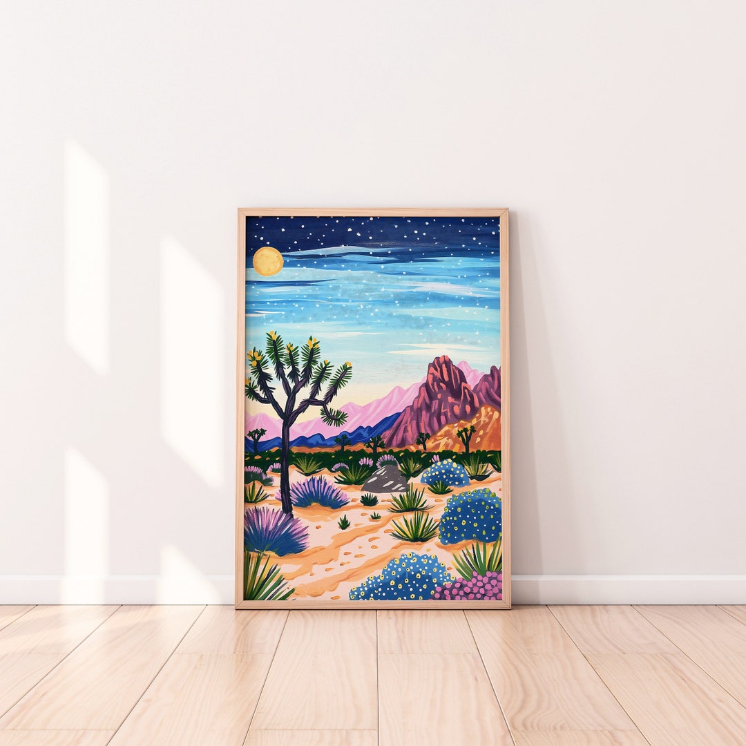Joshua Tree National Park Illustration, Printable California Travel Art ...