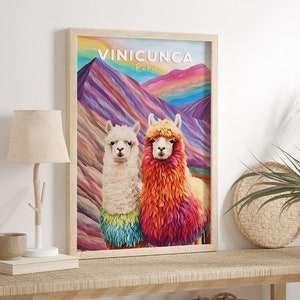 Rainbow Mountain in Peru Travel Illustration, Vinicunca Peru, Machu ...