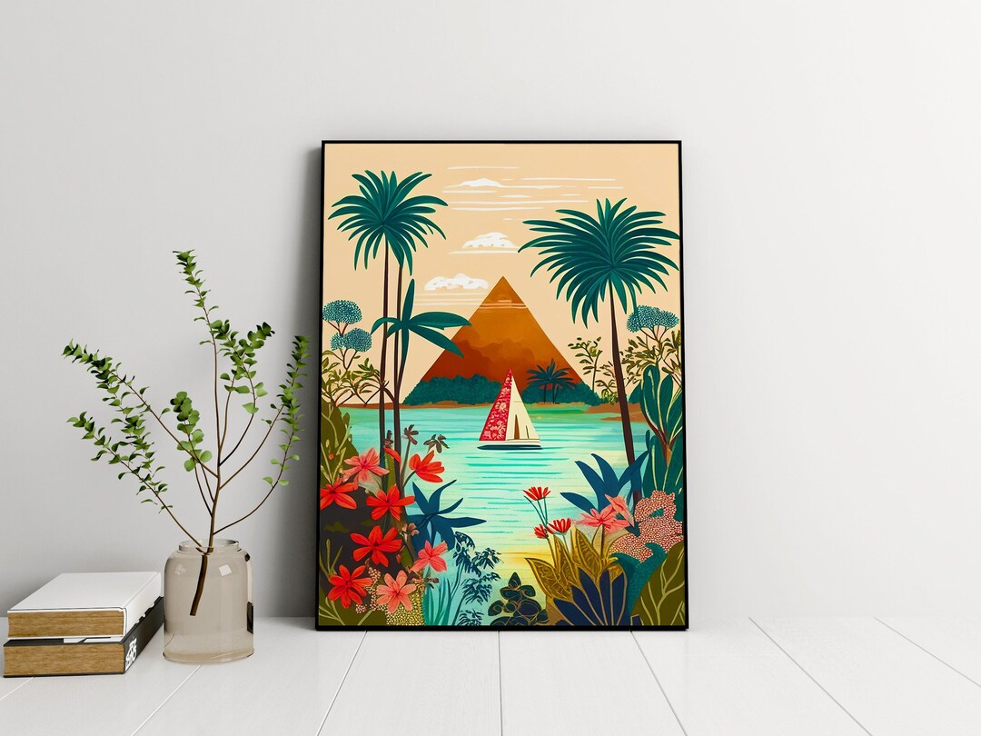 Egypt Pyramid Art Print: Cairo Travel Poster (digital Download) - Etsy