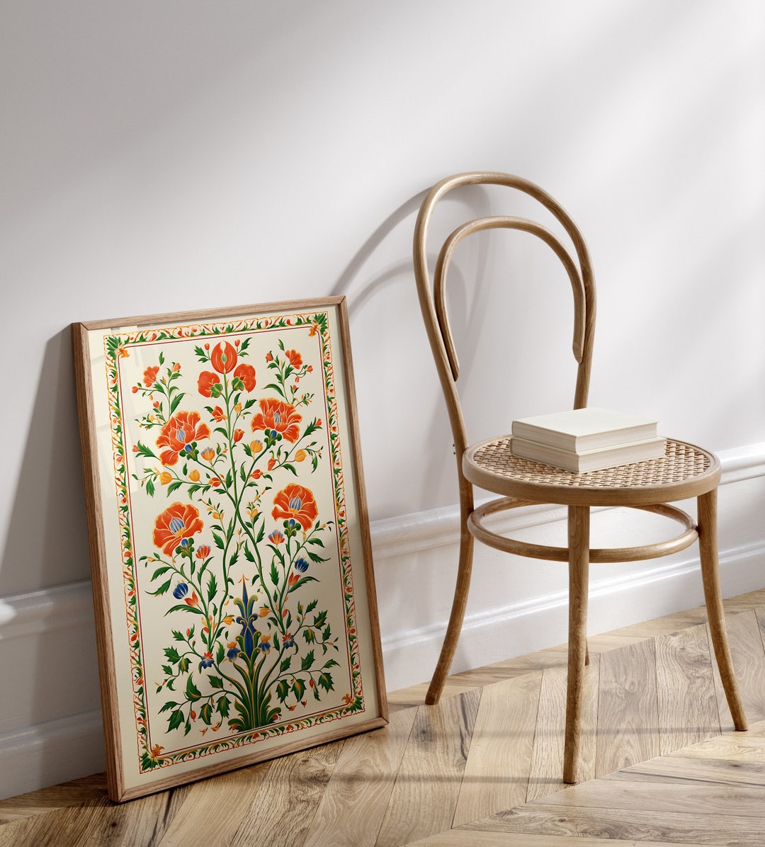 Mughal Floral Motifs, Vintage Indian Art, Floral Palace Paintings, Home ...