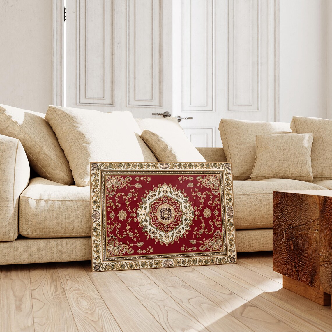Traditional Turkish Carpet Motif - Vintage Red Rug Pattern Digital ...