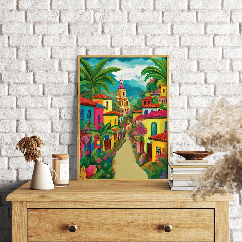 Cartagena Colombia Illustration Set: Colorful Travel Art Prints ...