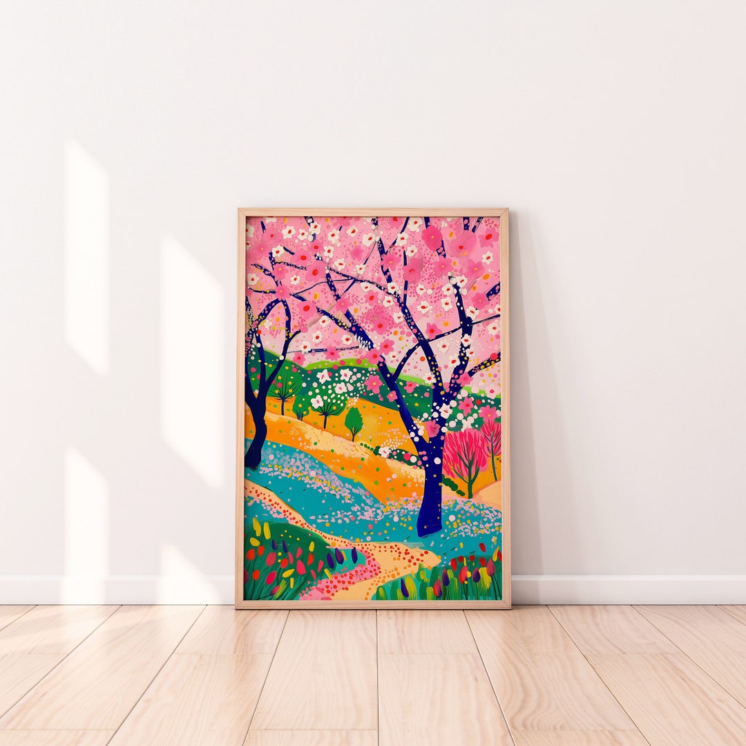 Cherry Blossom Painting, Sakura Tree Illustration, Japanese Inspired ...