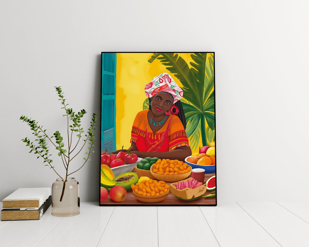 Palenque Woman Illustration: Colombia Travel Art (digital Download) - Etsy