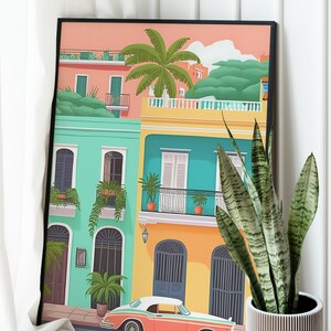 Puerto Rico Illustration, Printable Digital, Caribbean Island, Travel ...
