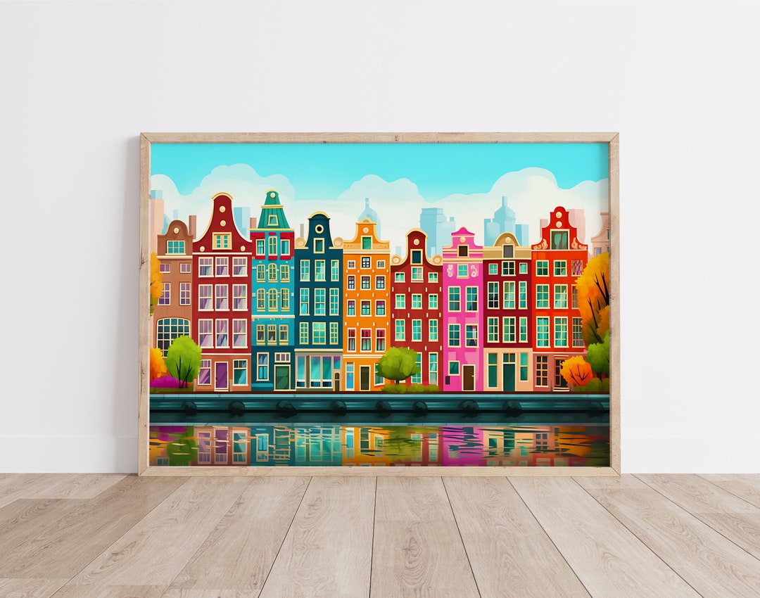Amsterdam the Netherlands Wall Art, Traveller Gift Art Lovers ...