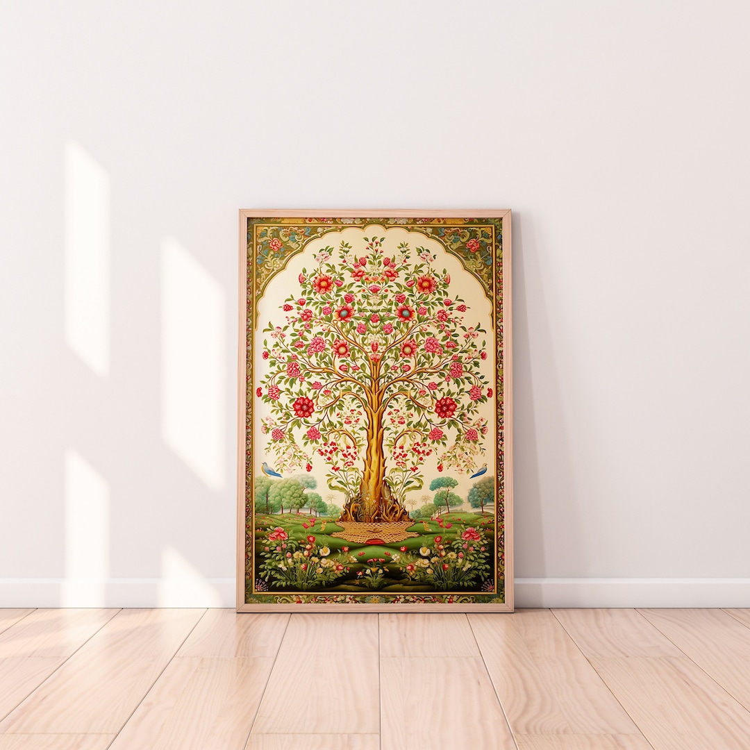 Indian Folk Art, Tree of Life, Floral Prints, Living Room Decor ...