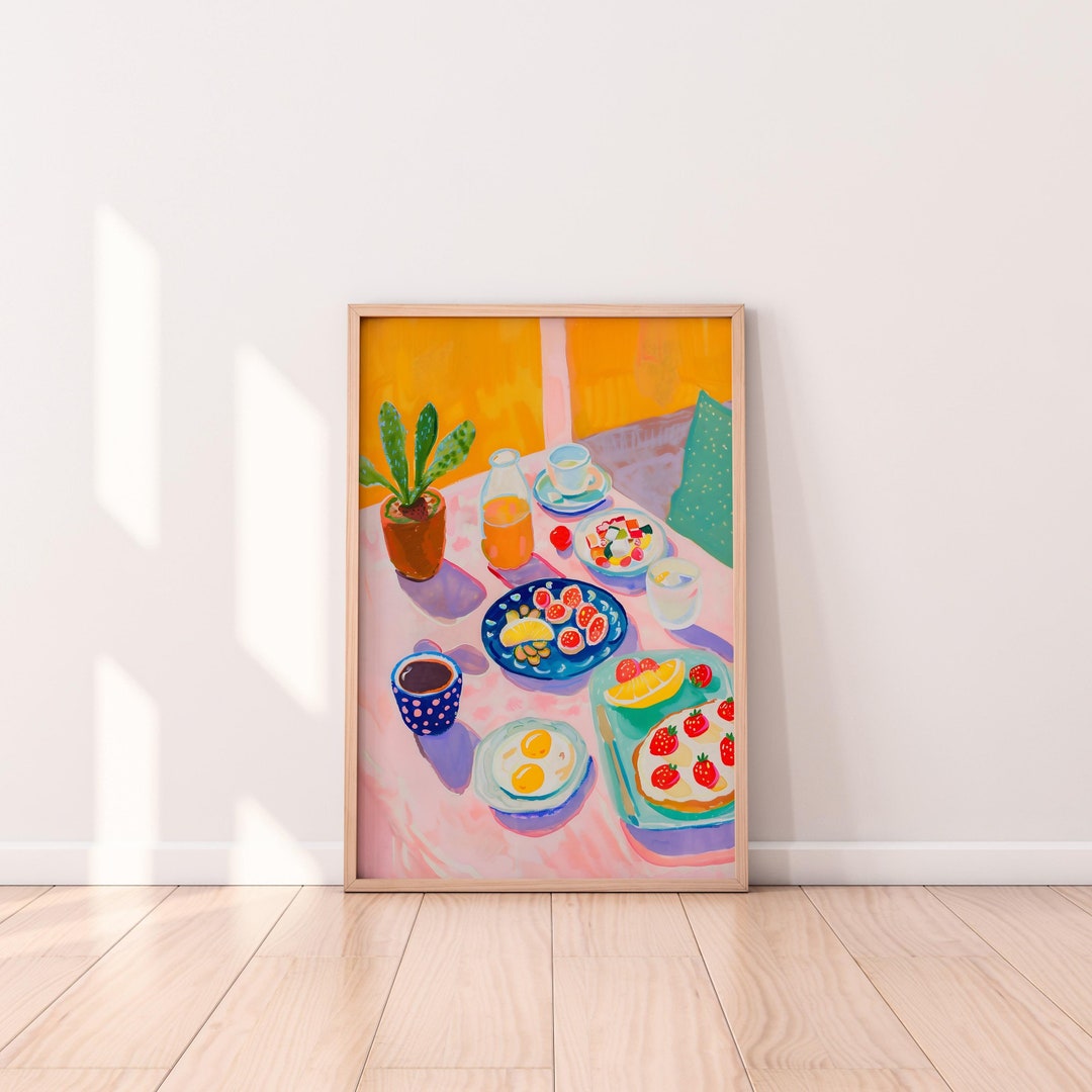 Sunday Brunch Art Print: Colorful Kitchen Still Life (digital Download ...