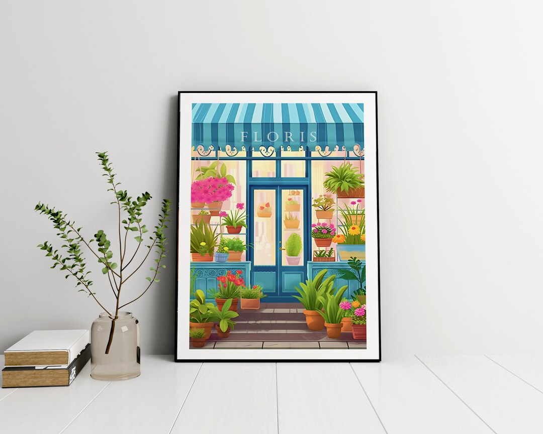 Flower Shop, Florist Art, Digital Download, Flower Market, Floral Wall ...