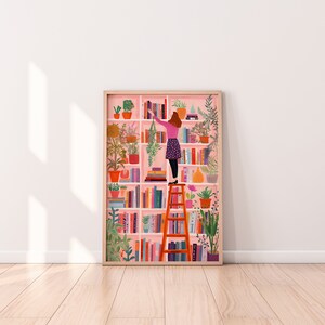 Book Lover Art Print, Book Decor, Bookworm, Library Decor, Book Lover ...