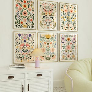 Scandinavian Floral Art Print Set: Nordic Botanical Gallery Wall ...